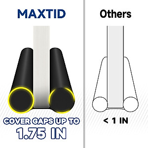 MAXTID Large Door Draft Stopper for Bottom of Doors 36” Under Door Draft Noise Blocker Black Gap Stoppers Door Draft Guard for Bottom of Doors Adjustable Door Sweep Draft Seal Home Essentials Gadgets