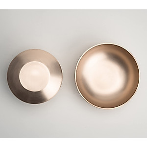 NotBiChae Premium Bronzeware Rice Bowl Soup Bowl 2 Sets Korean Traditional Handmade Tableware BANGJJA YUGI with Gift Wrap