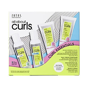 All About Curls Essential Moisture Starter Kit | 4-Piece Set | Curly Hair Products | Cleanse, Condition, Moisturize, Define | All Curly Hair Types | Vegan & Cruelty Free | Sulfate Free