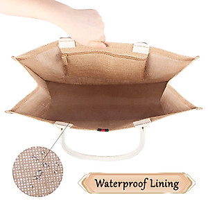 Bluenut Jute-Tote-Shopping-Bags-Burlap-Women-Reusable-Grocery-Market-Bags-Tote-Woven-Large-Shoulder-Bag-with-Handle-Straw-Bag-Gifts-for-Beach-Pool