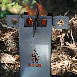 Hot Ash Mini Wood Burning Titanium and Aluminum Rocket Stove - Compact 1lb Stove for Outdoor Cooking, Camping, and More