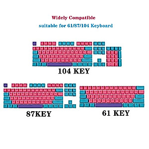 61 PBT Game keycap, 60% Backlight with Key Puller OEM Configuration American Layout, 87/104 Cherry MX Mechanical Keyboard (no Keyboard) (Ahris)