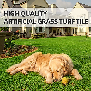 Artificial Grass Turf Tile, Interlocking Grass Rug, 1*1FT, 1.5 Inches Grass Turf Tiles for Outdoor Balcony,Patio,Garden Potty-Pads ,and Indoor Flooring Decor etc （8 Pack）