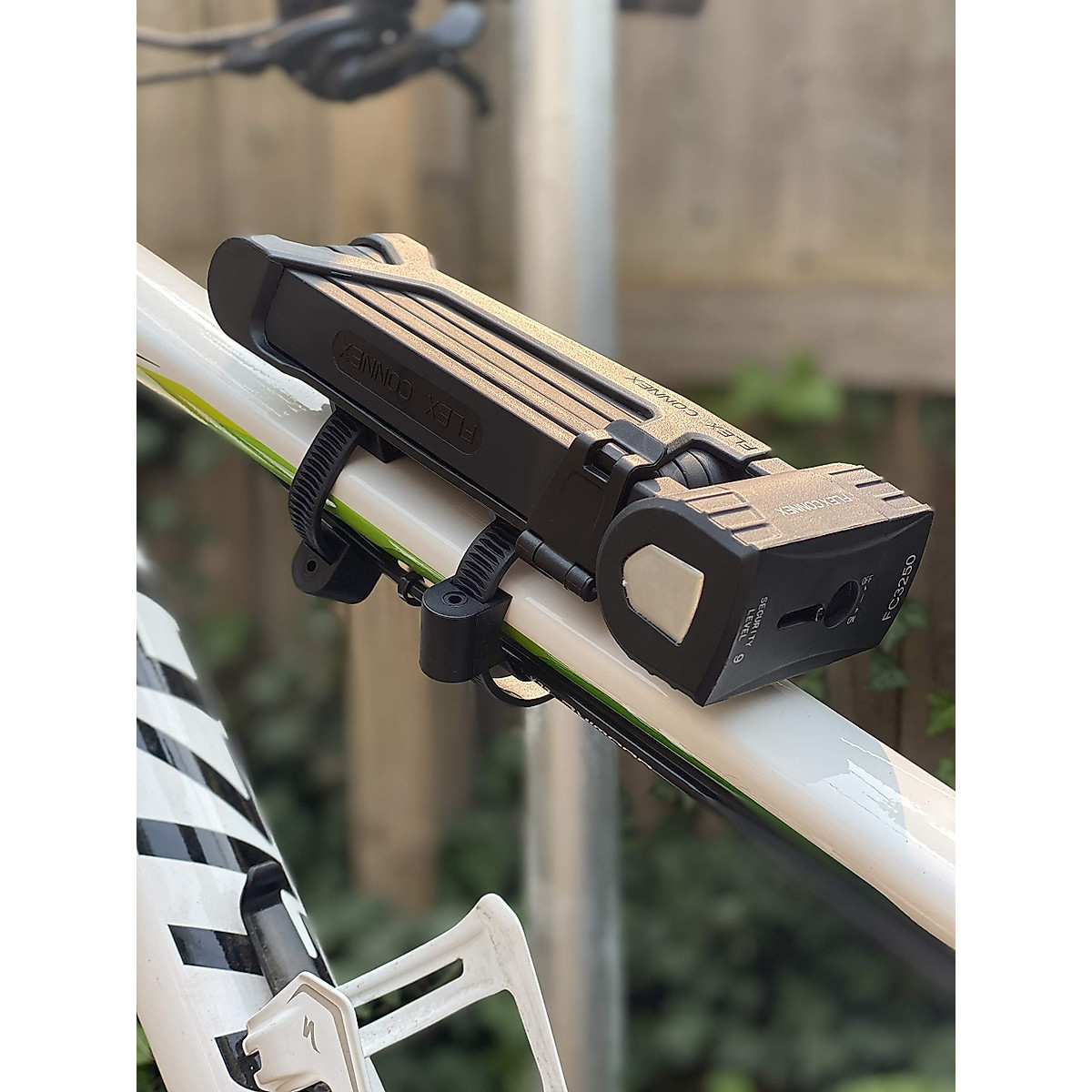 Flex Connex Compact Bike Lock Black | 35" Extreme Bike Lock - Heavy Duty Bicycle Security Chain Lock Steel Bars| Carrying Case Included (Black Ninja)