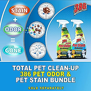 386 Professional Strength Pet Odor Eliminator for Home – Premium Odor Neutralizer for All Surfaces - Multipurpose Urine Remover for Dogs and Cats – Unscented, Long-Lasting No Enzyme Formula