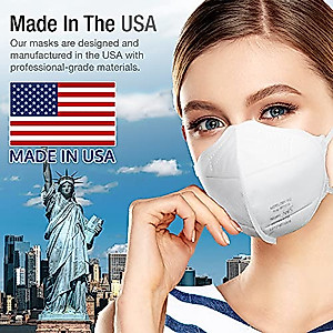 MERILOGY N95 Mask Respirator [ Made in USA ] NIOSH Certified N95 Particulate Respirators Face Mask (Pack of 20) - Not for Medical Use, White, Adult (Model: ME501831)