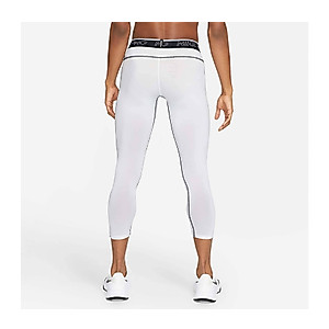 Nike Pro Dri-FIT Men's 3/4 Tights (Regular, White/Black, Medium)