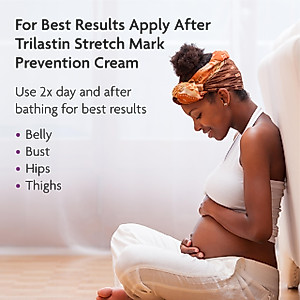 TriLASTIN Belly Oil (3.4oz) | Vitamin-Infused Stretch Mark Oil | Belly Oil for Expecting Mothers | Serum for Scars and Stretch Marks | Body Oil | Paraben-Free and Hypoallergenic