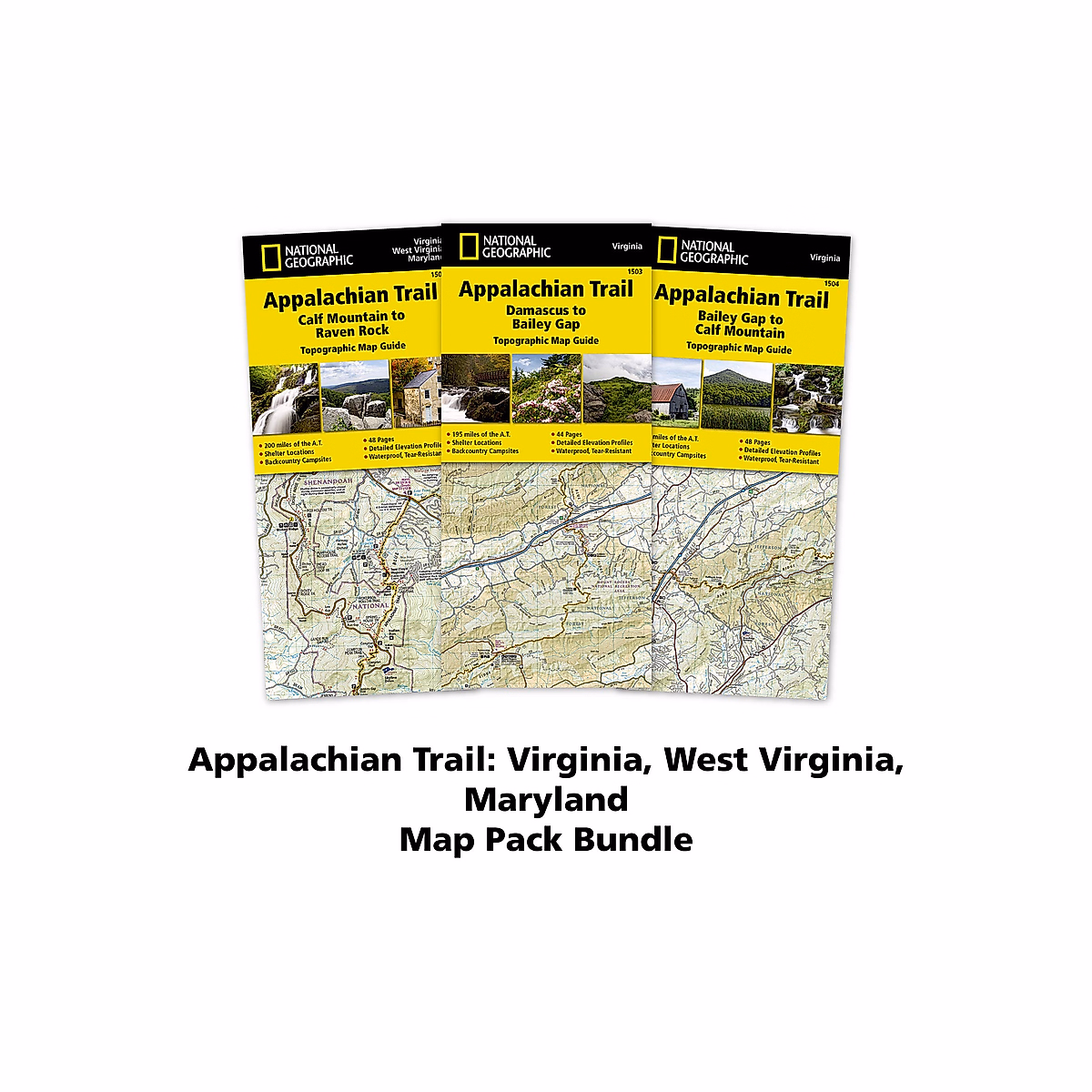 Appalachian Trail: Virginia, West Virginia, Maryland [Map Pack Bundle] (National Geographic Trails Illustrated Map)