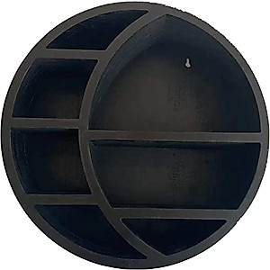 SMART SUPPLIES Crescent Moon Shelf for Crystals Stone, Plants and Art | Rock Display Shelf | Hanging Wooden Shelf for Essential Oils and Decor, Cute Moon Decor for Bedroom