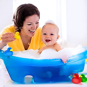 150 Pieces Rubber Ducks and Strings Small Rubber Duck with Duck Tags Mini Rubber Duck for SUV Greeting Card Toy Game Decorations Presents