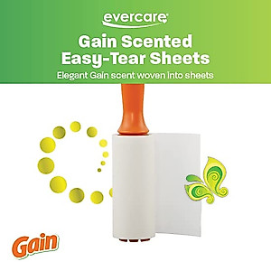 Evercare Gain Scented All-Purpose Lint Roller Value Pack with 2 Lint Rollers and 3 Refill Rolls, 60 Sheets Each Multicolor