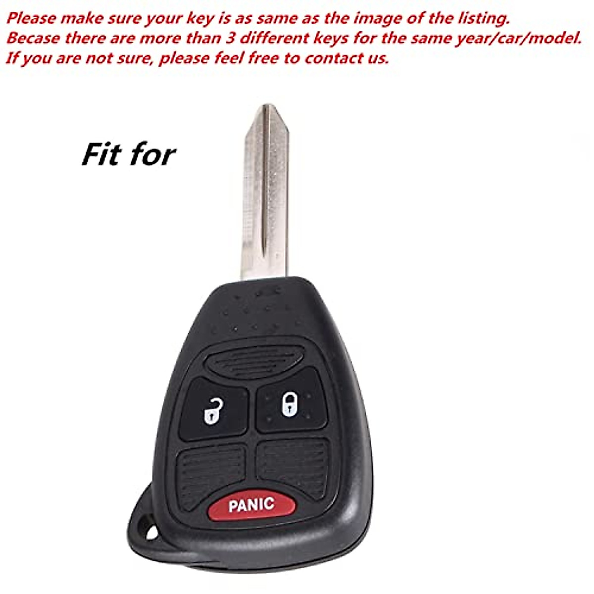 MJKEYAuto Black Leather 3 Buttons Smart Remote Key Fob Cover Chain Case for Chrysler Aspen Pt Cruiser Dodge Caliber Dakota Durango Magnum Nitro Ram Jeep Compass Patriot Wrangler