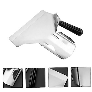 Zerodeko 3pcs Stainless Steel Chip Spatula Plastic Ice Scoop Spatula Metal Ice Scoop for Ice Bucket Stainless Steel French Fry Scoop French Fry Portion Scoop Plastic Fry Scoop Black Fries