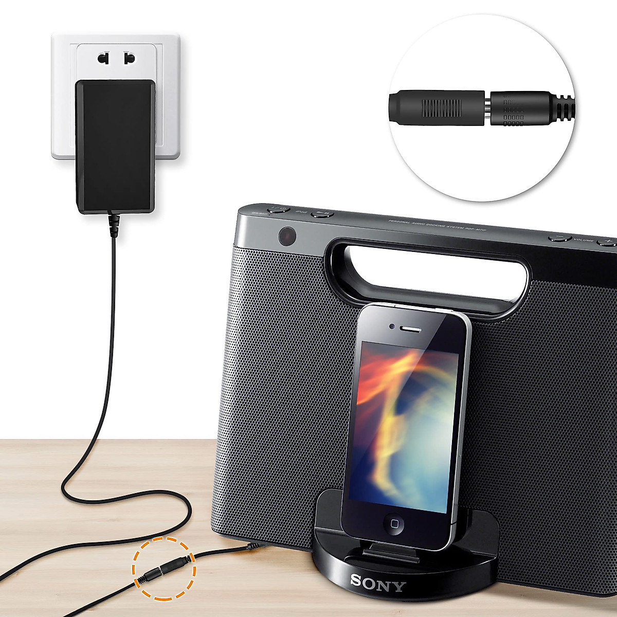 PwrON 5V AC DC Adapter Replacement for Sony AC-E0530 SRS-XB30 SRS-XB41 RDP-M5iP RDP-M7iP SRS-A1 SRS-A212 SRS-A3 SRS-M50 SRS-M55 SRS-TD60 Bluetooth Wireless Speaker System Power Supply