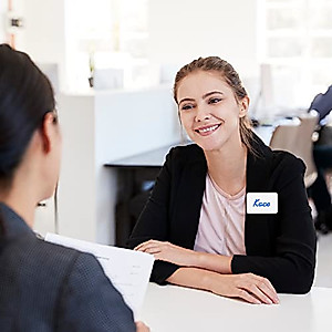 50 Set Magnetic Name Badges and Large Blank DIY Name Tag Badge Holders with Magnetic Plastic Name Tag for Personalized Jacket Shirts Office School Supplies (3.38 x 2.13 Inch)