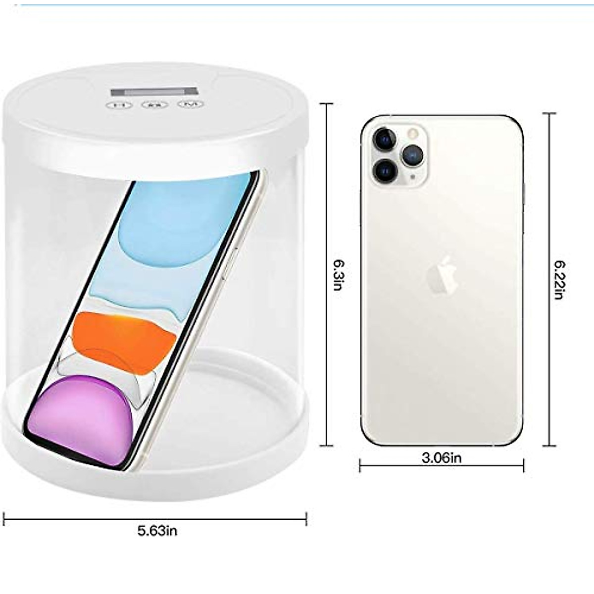 JRing Time Locking Box Timed Lock Storage Container Pantry Self-control 6" Timer Locker for Phone Snacks Food Medicines Credit Card Alcohol Gaming Machine or Other Addictive(White)