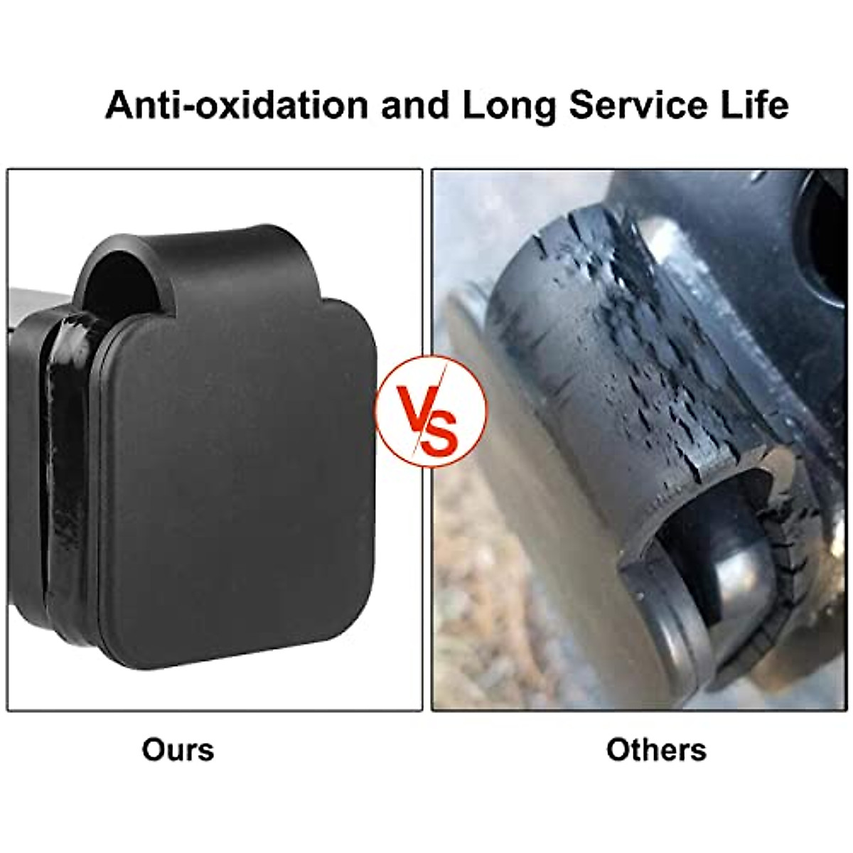 2PCS 2 Inch Trailer Hitch Cover, Receiver Tube Hitch Plug Insert Cap Compatible with Class 3 4 5 Hitches for Toyota Ford Jeep Chevrolet Nissan Dodge Ram Porsche Mercedes Benz Ranger ATV UTV