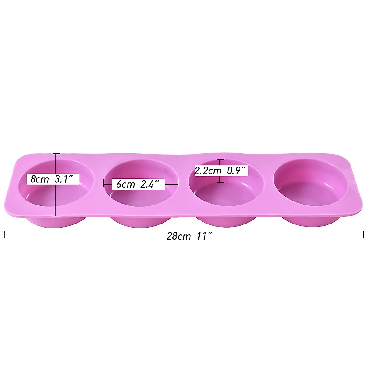 ionEgg Silicone Cupcake Pan, Round Silicone Mold for Making 2.4 inch Cylinder Cupcake and Muffin, 2 Pack