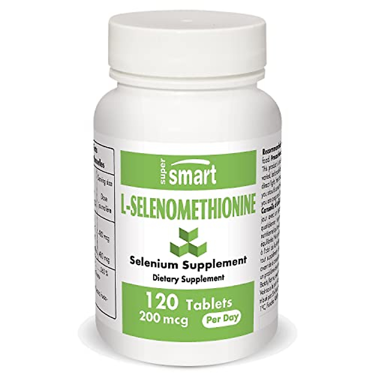 Supersmart - L-Selenomethionine 200 mcg per Day (Selenium Supplement) - Potent Antioxidant - Cells & DNA Protect - Immune Support | Non-GMO & Gluten Free - 120 Tablets