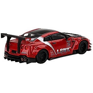 Truescale Miniatures GT-R R35 Type 2 LB Works Rear Wing ver 3 LB Work Livery 2.0 Red Met. & Black w/Stripes Ltd Ed to 3600 pcs 1/64 Diecast Model Car by TSM MGT00345