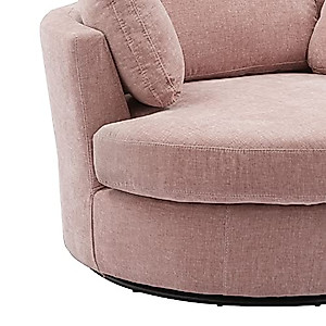 Oversized Swivel Accent Barrel Chair with 3 Pillows,Modern Comfy Upholstered 360 Recliner Sofa Cozy Club Chaise Leisure Round Loveseat Lounge Armchair for Living Room/Bedroom/Hotel/Nursery/Office