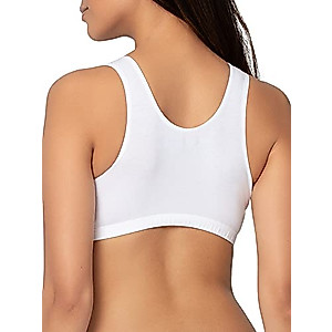 Fruit Of The Loom Womens Built Up Tank Style Sports Bra, White/White/White, 38 US