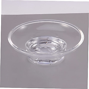 COOLHIYA Box Vanity Soap Savers for Bar Soap Glass Dish Soap Dispenser Glass Container Terrarium Glass Soap Stand Round Tray Sink Tray Decor Bathroom Soap Container Crystal Soap Dish