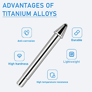 No Wear Out Titanium Alloy Pen Tips fits for Surface Pen, Realititcs Pencil Like Refill Replacement Nibs fits for Microsoft Surface Pro 7 6 5 4 Series(Model 1776) Surface Laptop Stylus Pen,2 Pack