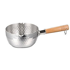 generic Stainless Steel Saucepan with Wood Handle,Yukihira Pan,Japanese Milk Pot,Yukihira Pot (with Glass Lid/no Lid)(no lid)