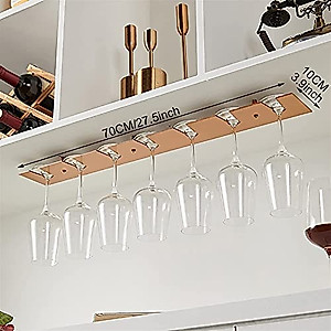 Household Wine Glass Rack, Wine Cabinet Goblet Rack, Wine Glass Rack, Wine Rack Hanging Rack (Color : Rose Gold(7 Cups))