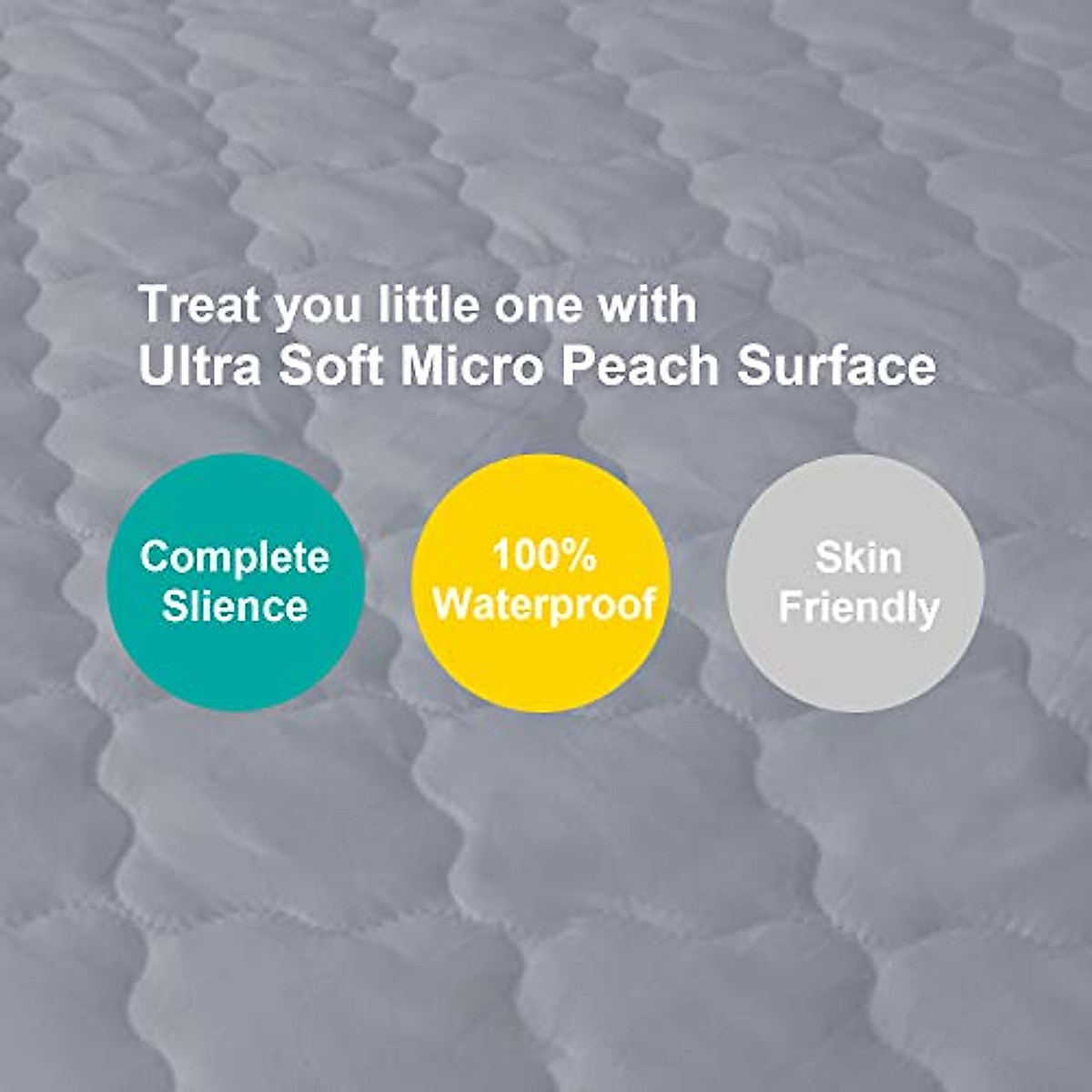 Biloban Waterproof Pack and Play Mattress Topper with Waterproof Pack n Play Sheets