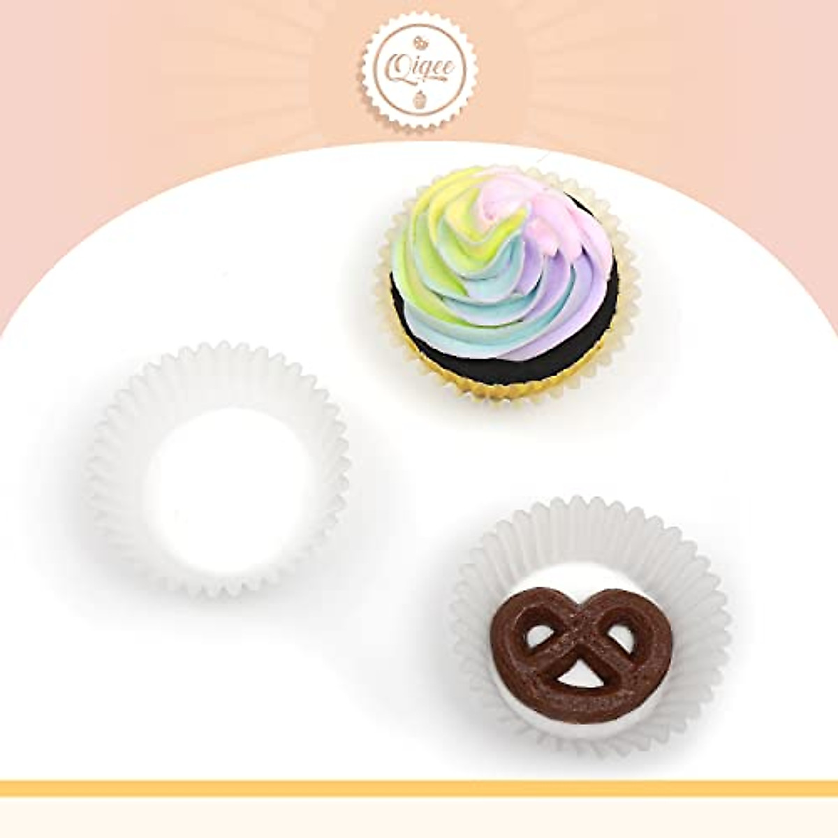 1000pcs White Cupcake Liners Muffin Linner No Smell, Food Grade Baking Cups（Standard Size）qiqee