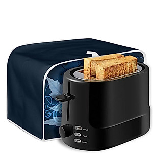 Uasibuni Blue Butterfly 4 Slice Toaster Cover with Top Handle,Kitchen Bakeware Protector,Universal Kitchen Toaster Cover Washable