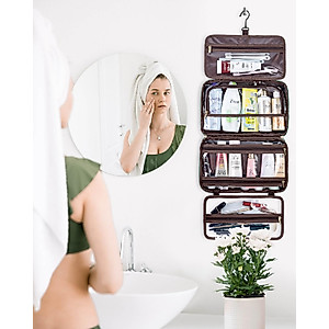 Toiletry travel Bag, Travel Bag with Hanging Hook for women, Makeup Cosmetic Bag, Travel Organizer for Accessories, Full Sized Container, Cosmetic Case for Toiletries Accessories