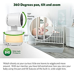 LeapFrog LF930HD 1080p Smart WiFi Remote Access Baby Monitor, 360° Pan & Tilt, 7” 720p HD Display, Color Night Light, Color Night Vision, Two-Way Intercom, Smart Sensors