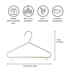 3 Sprouts Wheat Straw Plastic Hangers - 30-Pack Eco-Conscious Toddler Hangers for Child & Baby Clothes, Coats - Kid Closet Hangers Ideal for Small Girls, Boys, Children & Kids - Speckled Cream