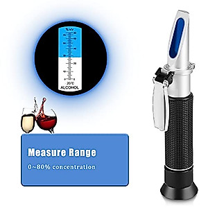 Alcohol Tester, Automatic Temperature Compensation Easy to Calibrate Measure Instrument Alcohol Tester for Distilled Beverage Rice Wine and Wine