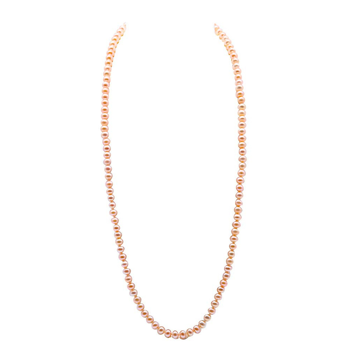 Womens Long Strand Pink Pearl Necklace AA+ 8-9mm Freshwater Cultured Pearl Necklace Sweater Chain 32"