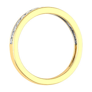 1/4 Carat Channel Set Diamond Anniversary Wedding Band in 10K Yellow Gold - IGI Cert (Ring Size 11)