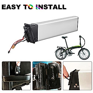 F-wheel Electric Bike Battery,Ebike Battery 48V,10Ah 480Wh Li-ion Ebike Conversion Kit with Battery, Electric Bike Motor Kit with Battery for Max 350W (Silver)