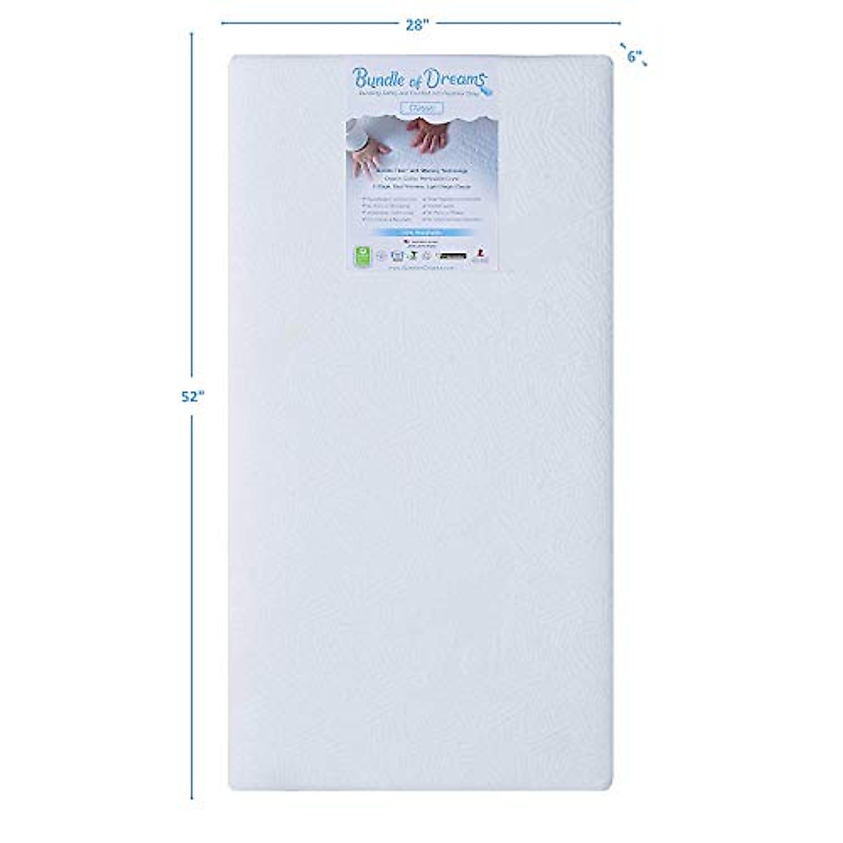 Bundle of Dreams Classic 2-Stage Crib & Toddler Bed Mattress, 100% Breathable, Organic Cotton Cover, Edge Support, Hypoallergenic, Eco-Friendly