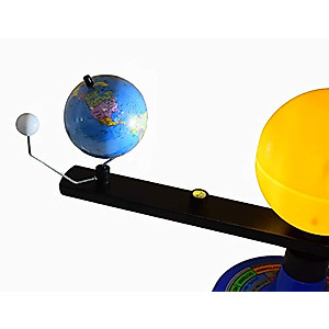Illuminated Sun, Earth & Moon Orbital Model, 12.25" H x 16.25" W - 12V Light Bulb Demonstrates Sunlight on Earth & Moon - Solar Eclipse Demonstration - Includes Experiment Guide - Eisco Labs