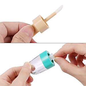 JOLLYSTYLE 15PCS Lip Gloss Tubes - Pink Green Blue Ice Cream Shape Lip Gloss Containers Empty - Refillable Clear Lipgloss/Lip Balm Containers for Girls Women DIY Cosmetics