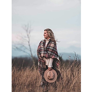 Lanzom Womens Classic Wide Brim Floppy Panama Hat Belt Buckle Wool Fedora Hat Fit Size 6 8/7-7 1/4(One Size, Camel)