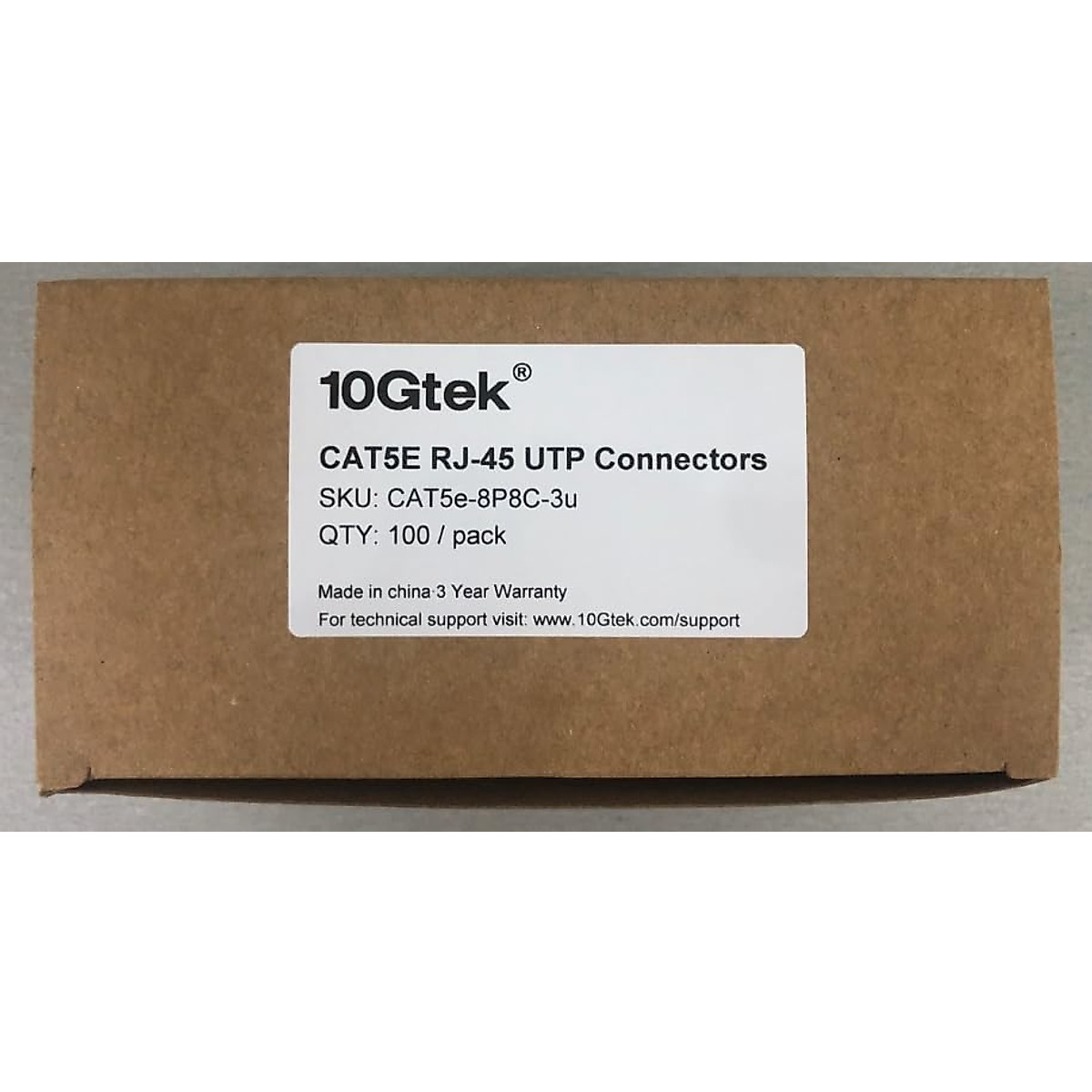 CAT5E RJ-45 UTP Connectors, RJ-45 Crimp Ends 8P8C Network Modular Plugs with Flexible Latch, 100-Pack