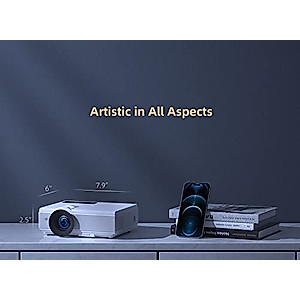 ALVAR Native 1080P Bluetooth Projector w/ 100'' Screen, 4K Supported, 10000 Lux & 400 ANSI Portable Outdoor Movie Projector w/ 60000 Hrs LED Lamp Life, Compatible with TV Stick, HDMI and USB