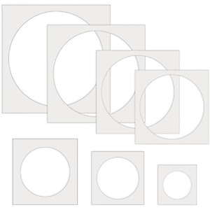 14 Pieces Large Stencil for Painting on Wood Plastic 5 Point Stencil Template Paint Stencils for Fabric Walls Arts Paper Home Decoration (Circle)