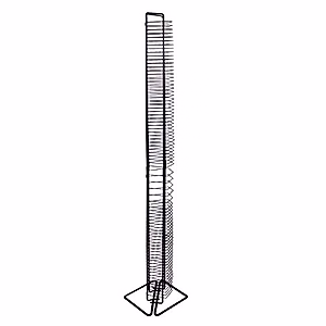 Atlantic Onyx Wire CD Tower - Holds 80 CDs in Matte Black Steel, PN 1248