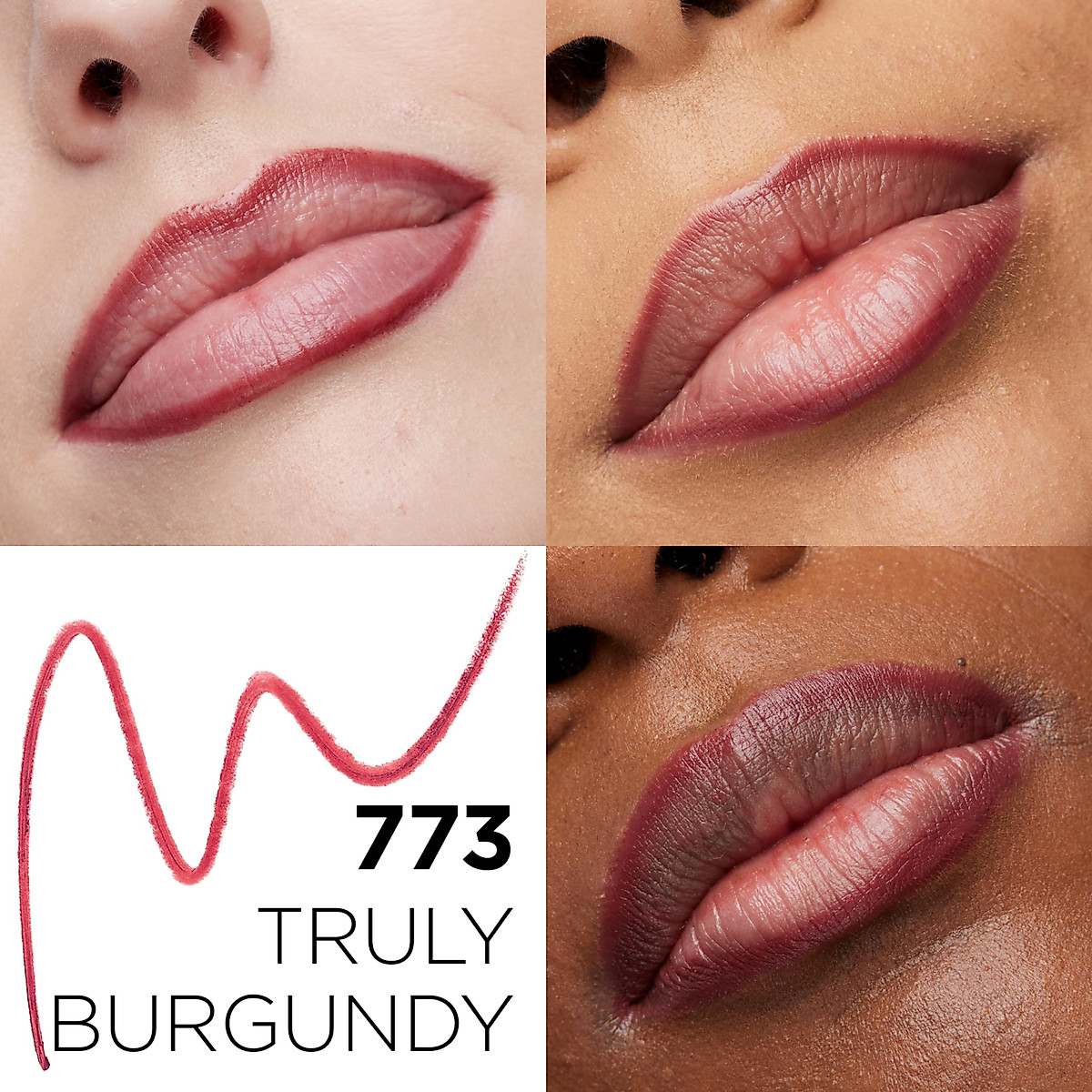 L’Oréal Paris Colour Riche Lip Liner Pencil, Creamy Lip Liner with Omega 3 and Vitamin E, 773 Truly Burgundy (Cool Toned Burgundy)